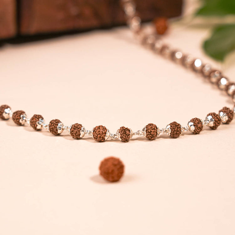 Rudraksha Silver Mala ( 6 - 7 mm Rudraksha) – Prinjal Jewels