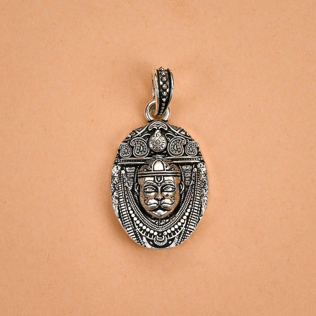 Hanuman Dada Face Silver Pendant – Prinjal Jewels