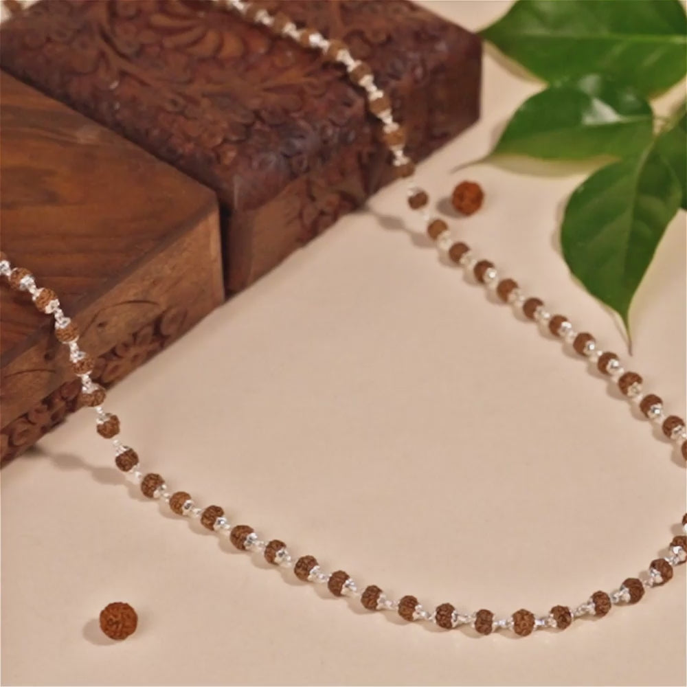 Rudraksha Silver Mala ( 6 - 7 mm Rudraksha) – Prinjal Jewels
